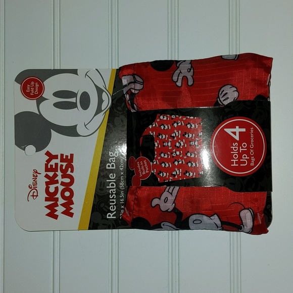 Disney | Bags | Disney Mickey Mouse Reusable Shopping Bag Tote Foldable ...